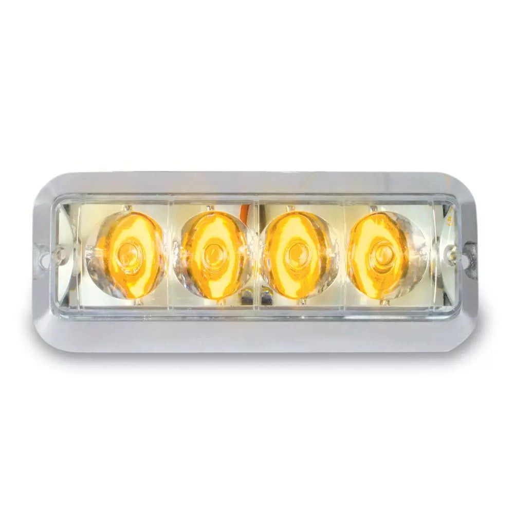 4" Amber Flush Mount Self Contained Strobe, Solid and Strobe, 3 Wire – EZ Truck Store