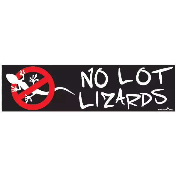 No Lot Lizards Decal 2.75 Inch x 10.25 Inch - EZ Truck Store