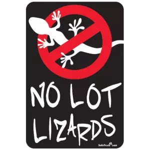 No Lot Lizards Decal 6.75 Inch x 4.5 Inch - EZ Truck Store