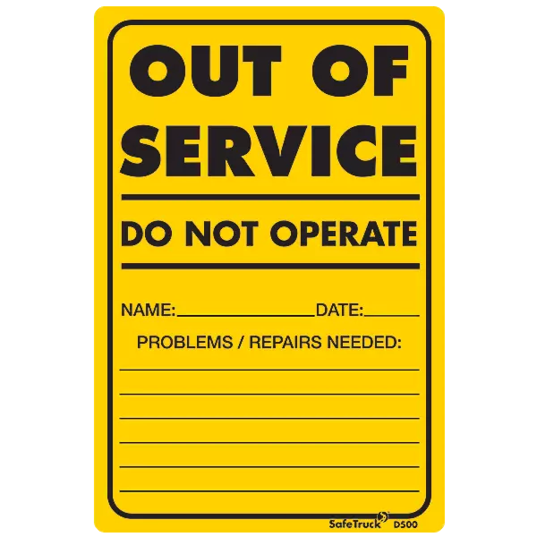 Out of Service Labels (Roll of 100) – EZ Truck Store