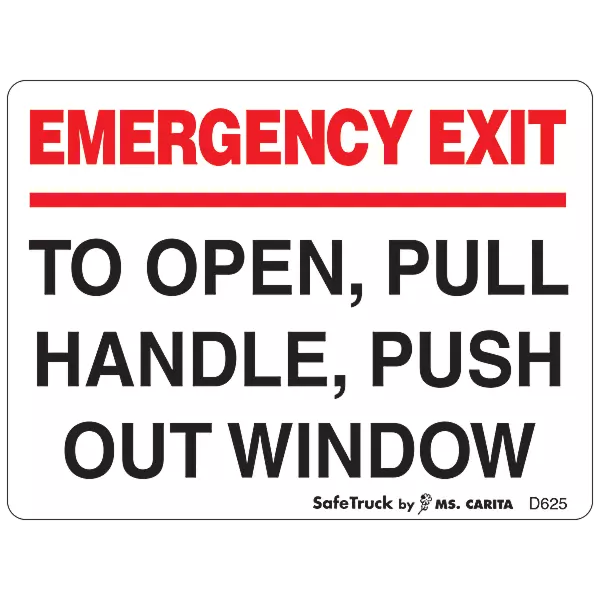 Emergency Exit Instructions Decal - EZ Truck Store