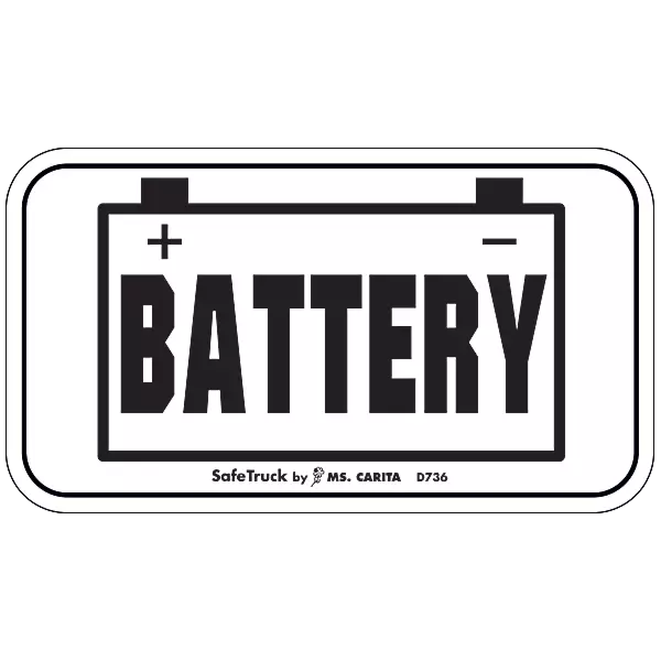 Battery Decal - EZ Truck Store