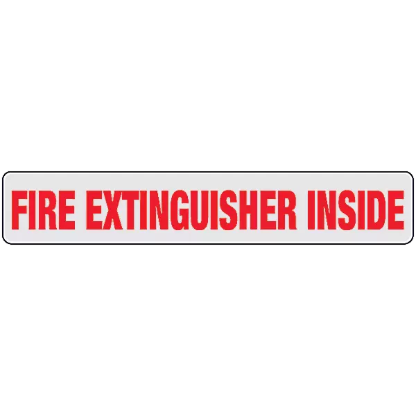 Fire Extinguisher Inside Truck Decals - Fire Extinguisher White Letter ...