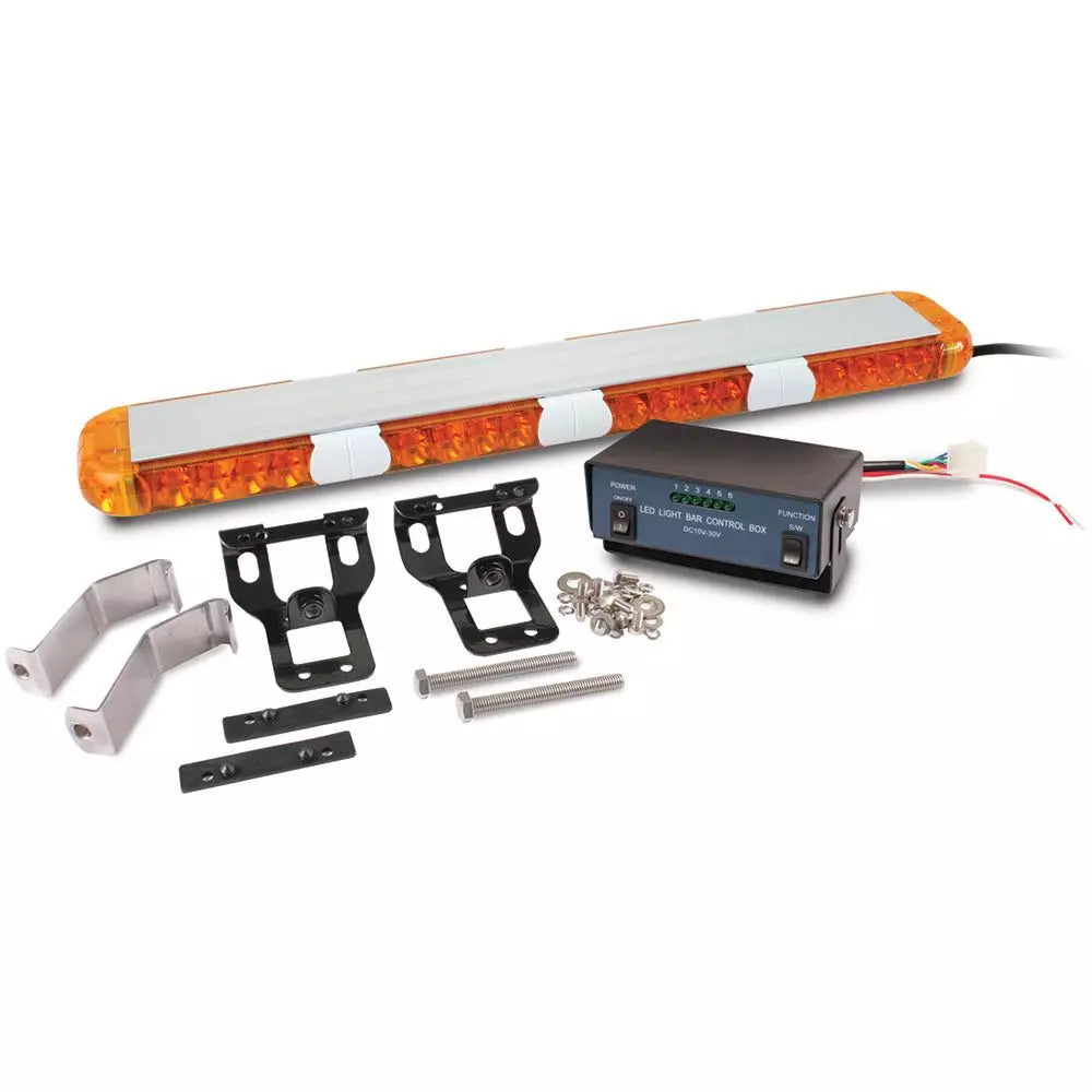 LED Strobe Light Bar, 40 Amber 1W LED, 626mm, 12V, Bracket Mount - EZ ...