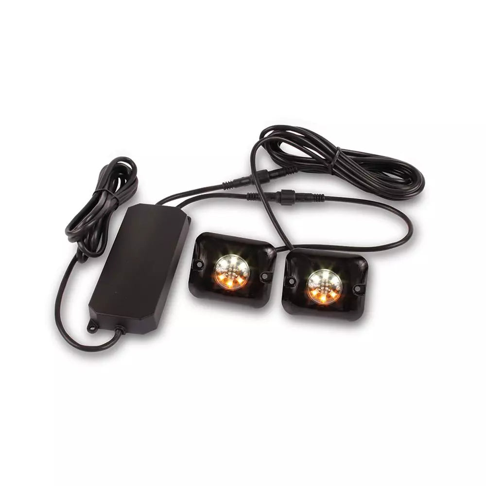 One Pair LED Strobes Amber/White Combo - EZ Truck Store