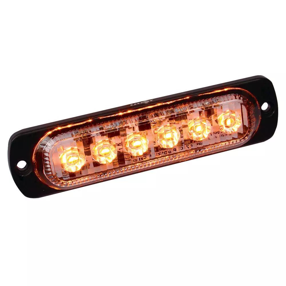 Amber, LED Ultra Slim Strobe 6-watt CREE, 480 lumens, 4 1/2" long19 fl ...