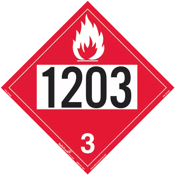 Flammable 1203 Class 3 Decal - EZ Truck Store